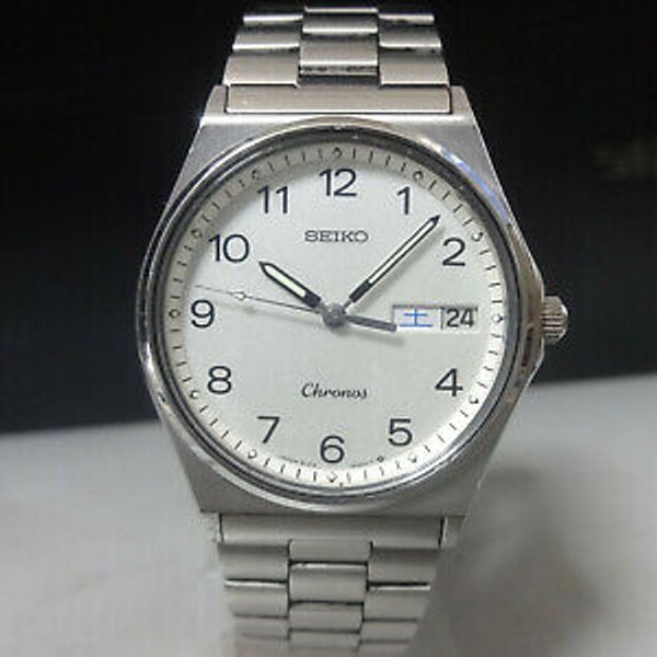 Vintage 1986 SEIKO Quartz watch [Chronos] 8123-6400 Original band, new ...