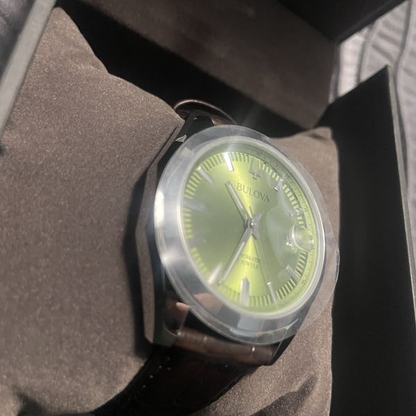 Bulova Automatic Sapphire Surveyor Green Dial Crystal Men's Watch ...