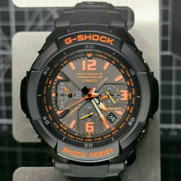 G-Shock GRAVITYMASTER GW-3000 Tough Solar MVT Multiband Black Orange GW ...