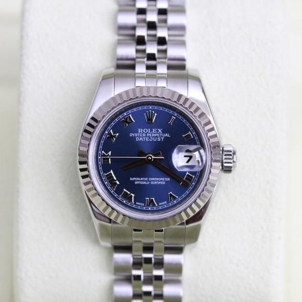 FSOT: Rolex Datejust 26mm SS 179174 Blue Roman Dial ** Z Serial ...