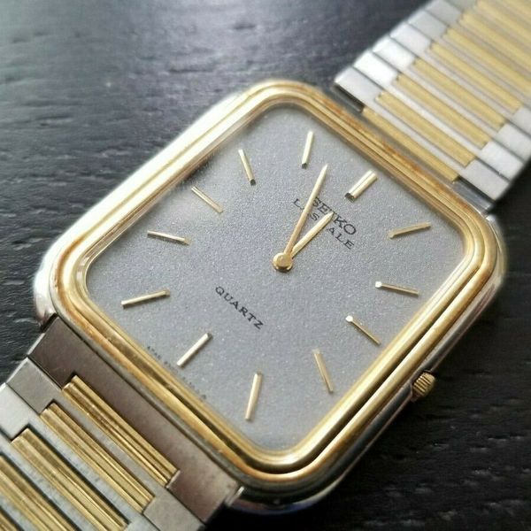 Vintage Seiko Lassale Quartz Men's Watch Ultra Thin Gray Dial Two Tone Bracelet | WatchCharts ...