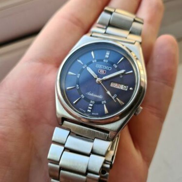 Vintage 1980 Seiko 5 7009-8331 Automatic Watch Deep Blue Dial 80s ...