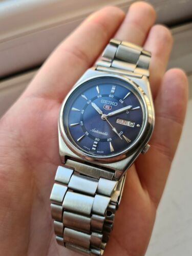 Vintage 1980 Seiko 5 7009-8331 Automatic Watch Deep Blue Dial 80s ...