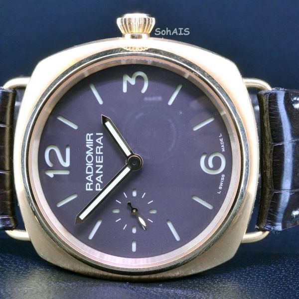 FSOT: Panerai PAM00336 Radiomir "M" 036/500 18K RG 42mm Dirty Dial with ...