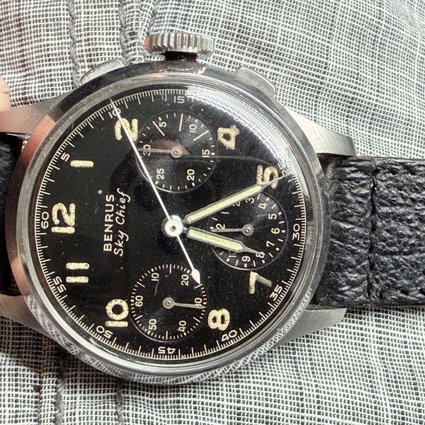 1940's Benrus Sky Chief ref. BE 11 Stainless Black Original Dial ...
