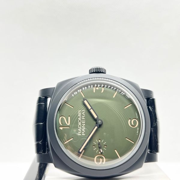 Pre Owned Panerai Luminor Radiomir Pam 997 Green Dial Winding Ceramic ...