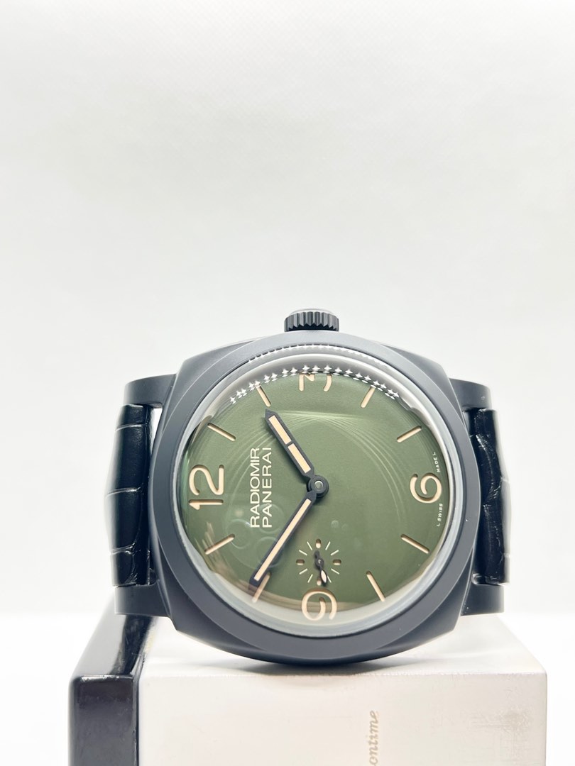 Pre Owned Panerai Luminor Radiomir Pam 997 Green Dial Winding Ceramic ...