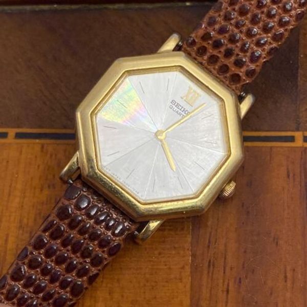 Rare! Vintage Seiko Octagonal Womenâ s Watch Mosaic Mother Of Pearl ...