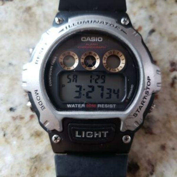 CASIO Gents Digital Illuminator Grey/black Sports Watch W-214H. New ...