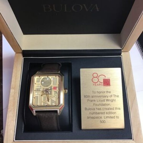 BULOVA Frank Lloyd Wright 80th Anniversary Limited Edition WATCH 97A157 ...