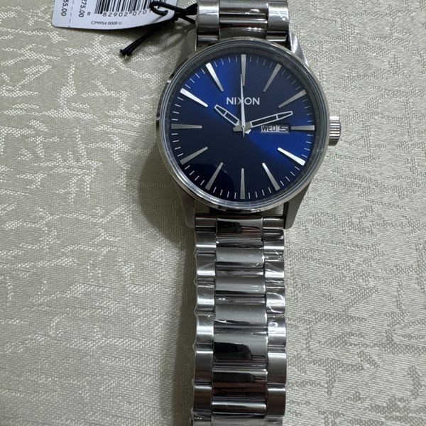 Nixon "Sentry SS" Watch (Blue Sunray) Stainless Steel Analog Watch ...