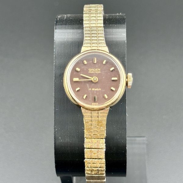 Working Vintage Gruen Precision Ladies Watch 17J 10K R Gold Wind Up ...