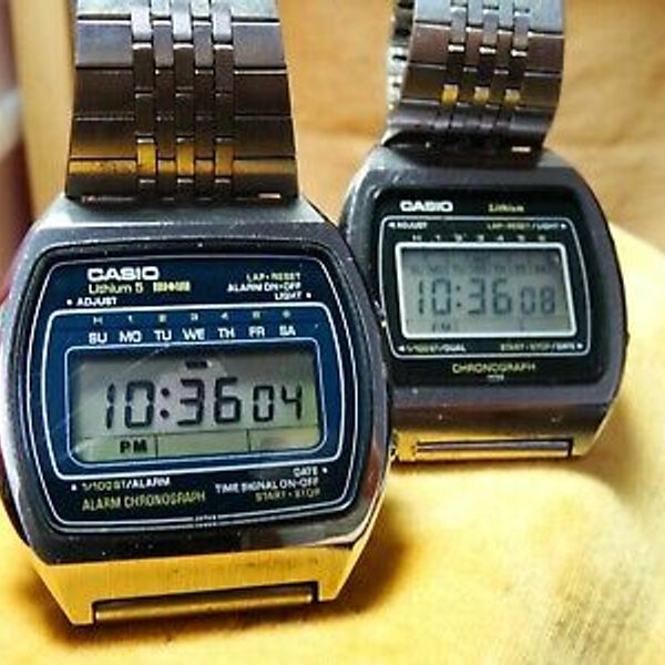 VINTAGE CASIO ALARM CHRONO A653 & 95QS-42 TWO DIGITAL MODULES ALL USED ...