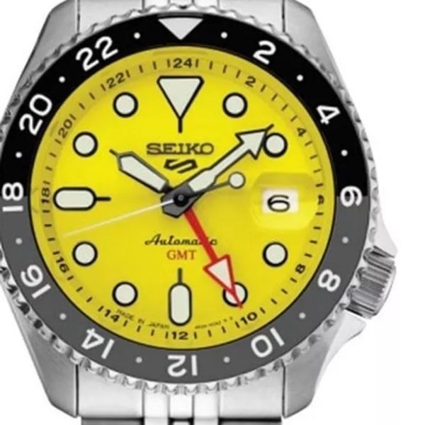 Seiko 5 Automatic Sports GMT SSK017 Yellow Dial Men's watch SSK017K1 ...