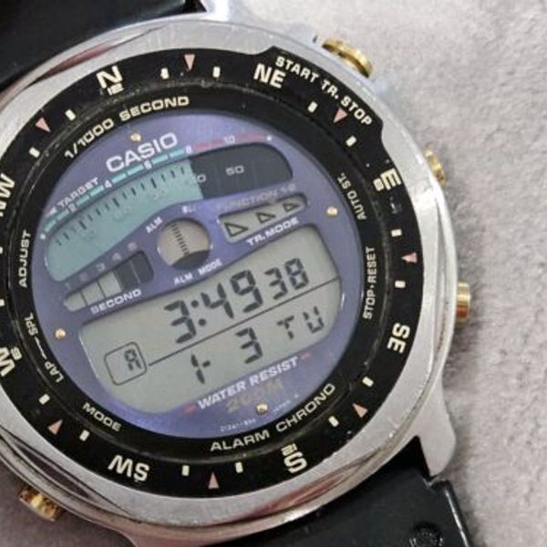 Vintage CASIO STR-2000 S.S. Alarm Chronograph Men's Watch. Works Read ...