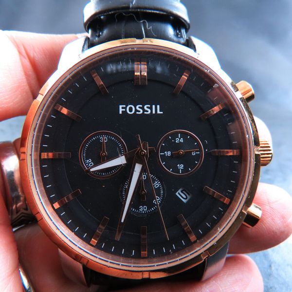 All Steel Fossil Chronograph 24 Hours Quartz Men Watch | WatchCharts ...