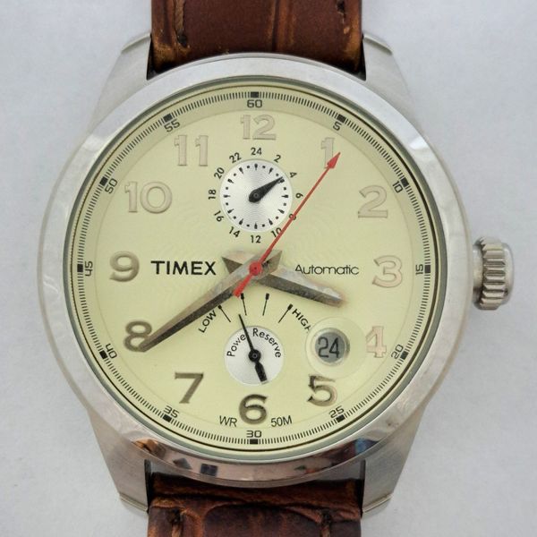 Timex Automatic Mens Power Reserve Datejust Running Wrist Watch ...