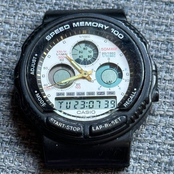 Casio AW-20 Speed Memory 100 Vintage Digital Watch Module 384 White ...