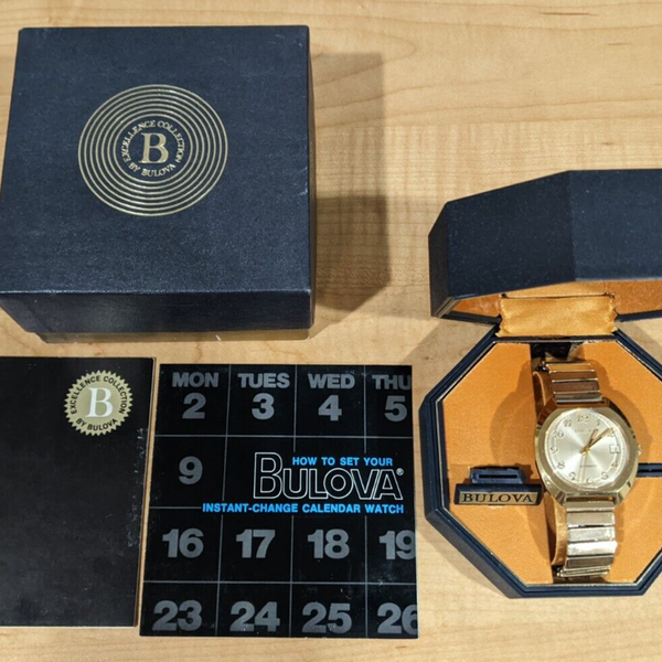 Vintage Bulova Excellency Mens Watch Complete in Box Automatic ...