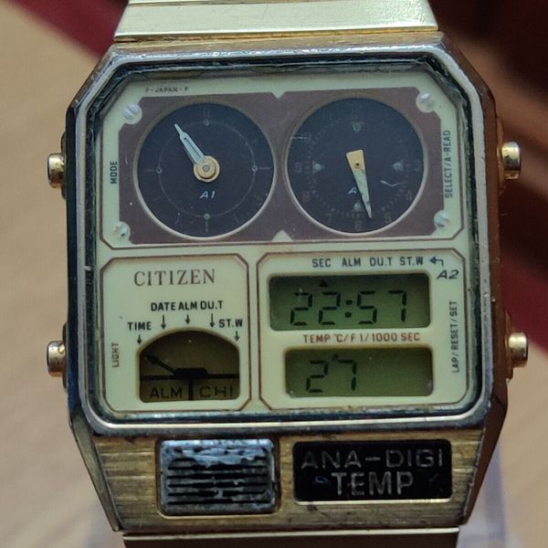 CITIZEN ANA DIGI TEMPERATURE VINTAGE CITIZEN ROBOT FACE WATCH CITIZEN ...