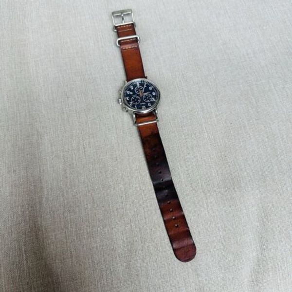 Timex Weekender Chronograph 40mm Watch, Leather Strap, INDIGLO Light ...