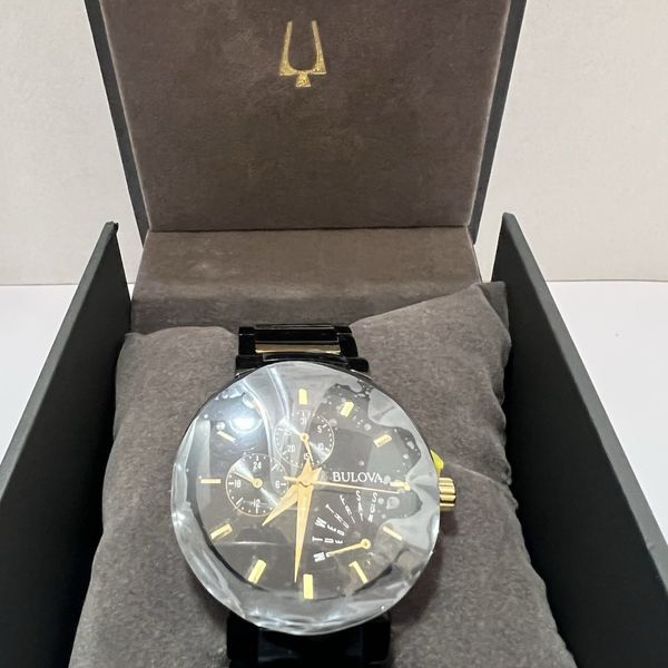 Bulova Futuro 98C124 40 mm Black and Gold Stainless Steel Men's ...