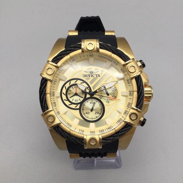 Invicta Bolt Chronograph Watch Mens 55mm Silicone Band Tachymeter New ...