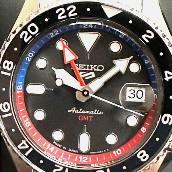 Seiko 5 Five Sports SSK019 GMT Automatic Watch 100 Meter Black Dial ...