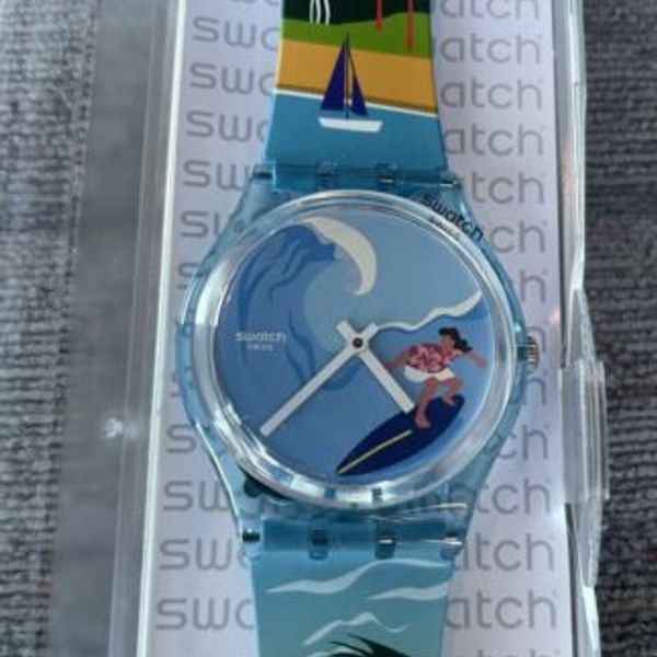 RARE NIB Swatch Hawaii Exclusive Destination Watch Pau Hana Time GZ339 ...