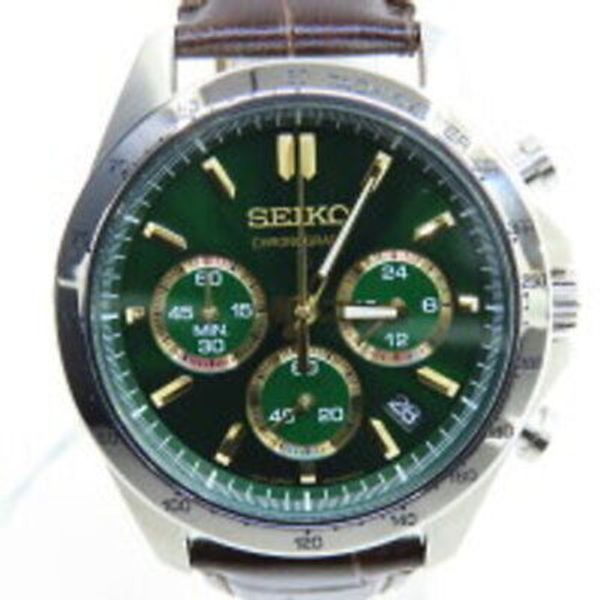 SEIKO Spirit SBTR017 Green Chronograph Quartz Leather band Men Watch New in Box | WatchCharts ...