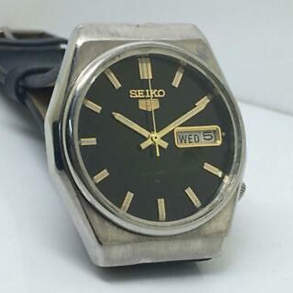 EXCELLENT VINTAGE SEIKO 6309-602A AUTOMATIC DAY-DATE BLACK DIAL WRIST WATCH | WatchCharts ...
