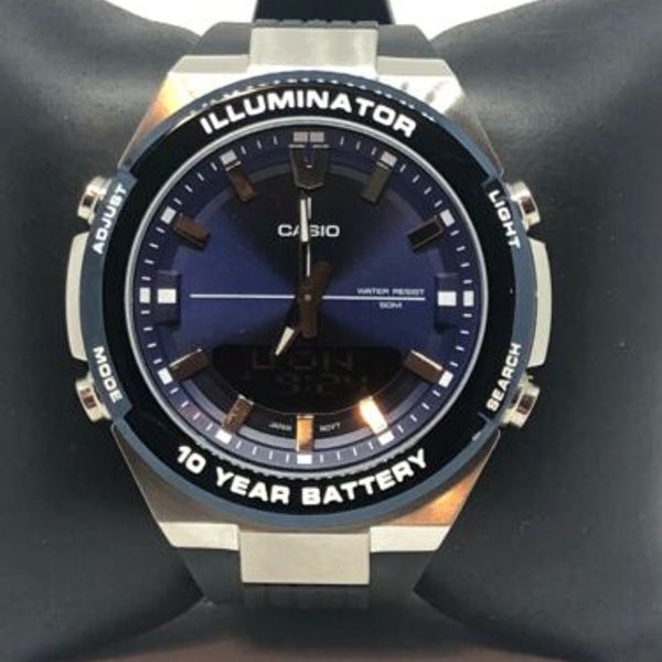 Casio 5574 Unisex Black Silicone Analog Digital Dial Quartz Genuine ...