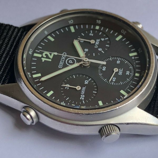 Vintage 1990 Seiko Mens Military RAF Pilots Chronograph Watch Gen 1 ...