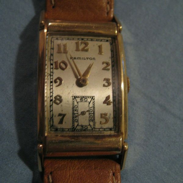 Hamilton Vintage Art Deco Wrist Watch 14K Solid Gold Case - Runs GREAT ...