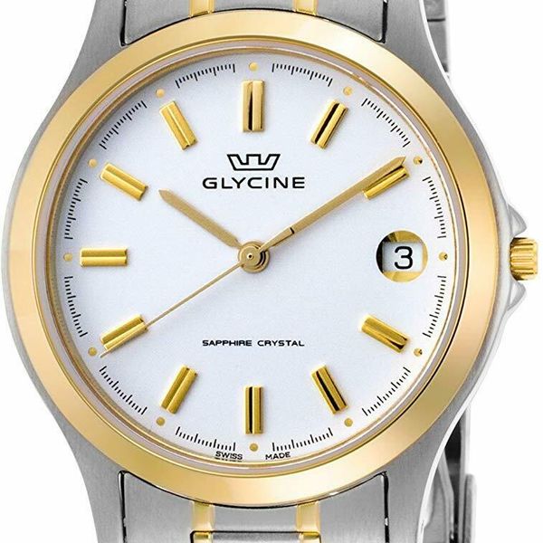 Glycine Vintage Men's Silver Stainless Steel Swiss Quartz Watch 3690-31 ...