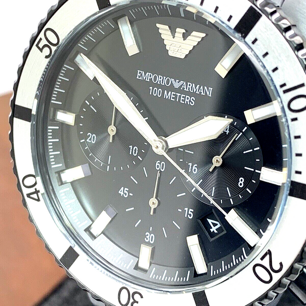 Emporio Armani Men's Watch AR80050 Quartz Chronograph Black Dial ...