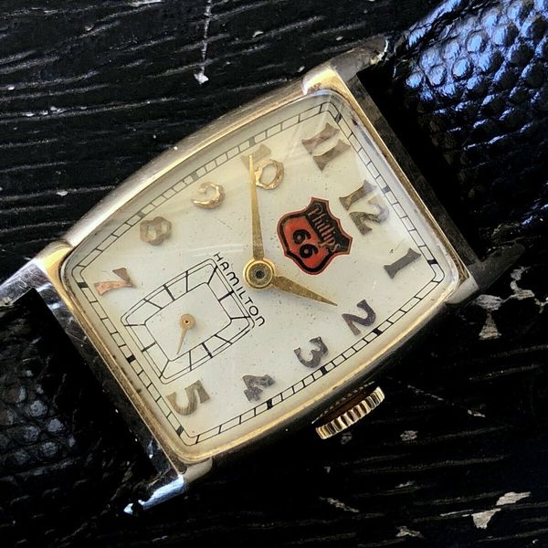RARE 1955 HAMILTON Phillips 66 Petroleum 10K SOLID GOLD CASE ORIGINAL ...