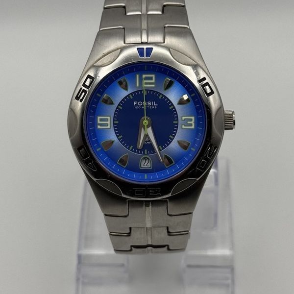 Fossil Men's Starmaster AM-3731 Blue Dial S-Steel Wrist Watch New ...
