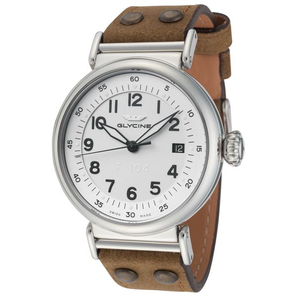 Glycine Men's 3933.141AT.LBR7 F104 Automatic 40mm Silver Dial - GL0128 ...