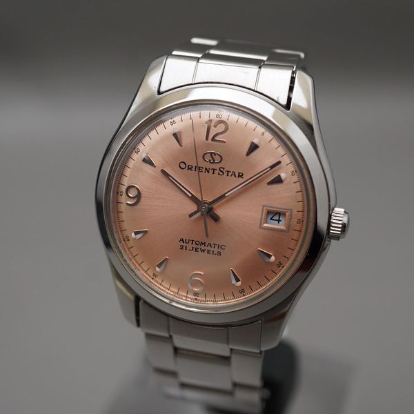 Vintage Orient Star 597302-70 Salmon Explorer Style Dial Automatic ...
