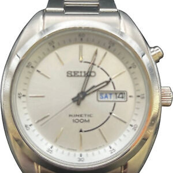 Seiko Kinetic 100M Wristwatch Silver Stainless Steel T2750 WJ1 ...