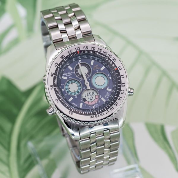 1991 CASIO MIS-102 "MISSION" ANA-DIGI WR 10 BAR VINTAGE DIGITAL WATCH ...