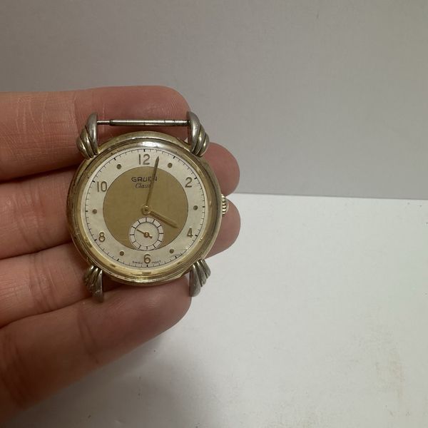 Vintage Gruen Classic No.1888 Gold Plated Quartz Men's Watch Sub Second ...