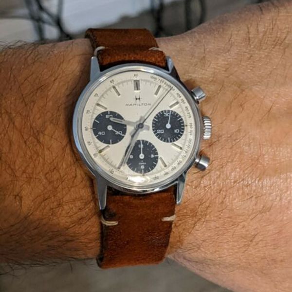 Vintage Hamilton Panda Dial 640 3 register Chronograph Watch Rare!! 60 ...
