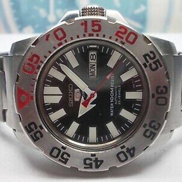 SEIKO 5 SPORTS DAY/DATE 'BABY MONSTER' AUTOMATIC MEN'S WATCH, 7S36-03D0 ...