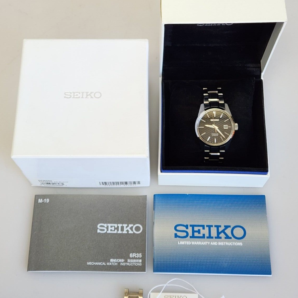 Seiko SPB203 Presage Automatic Sharp Edge Series Black Dial 6R35 Men's ...