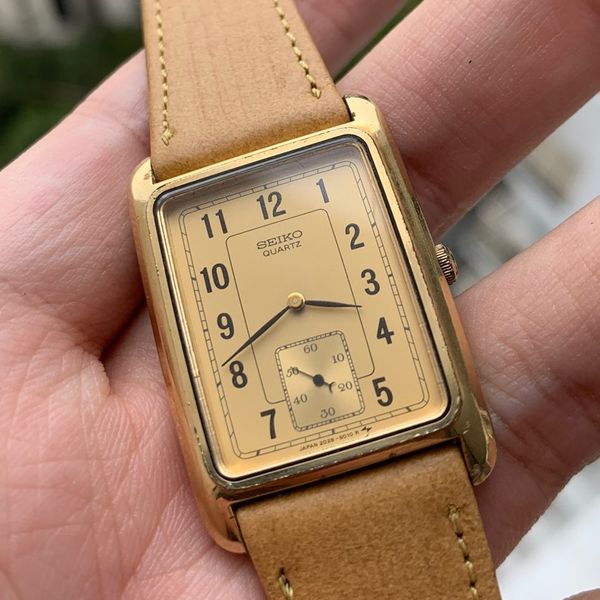 Seiko tank style with sunburst sub second | WatchCharts Marketplace