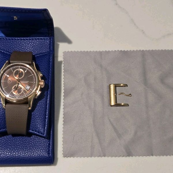 Hamilton Jazzmaster Chronograph Automatic Rare Rose Gold Brown H326461 ...
