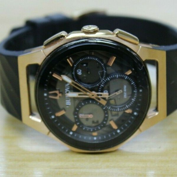 Bulova 98A185 CURV Rose Gold Chronograph Men's Watch (LP9005444 ...