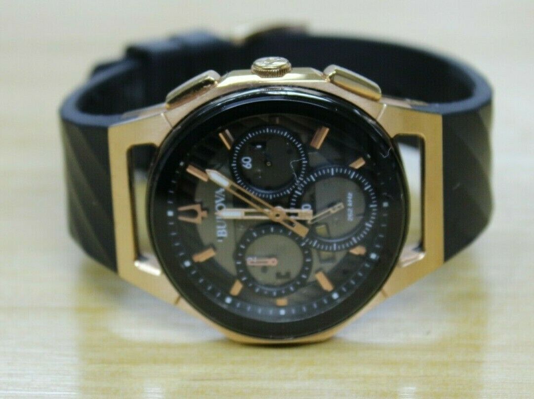 Bulova 98A185 CURV Rose Gold Chronograph Men's Watch (LP9005444 ...